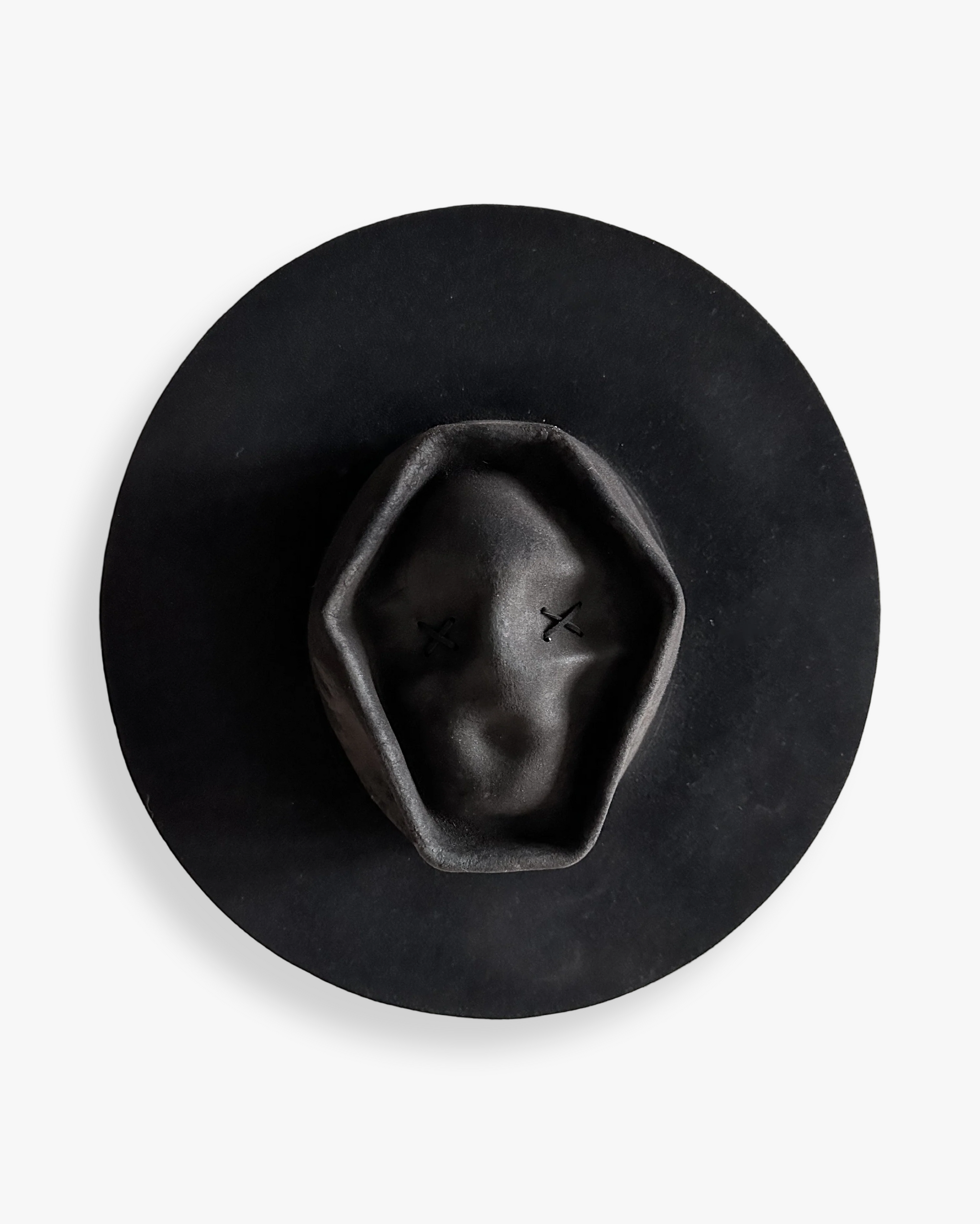 Brim Reaper Skull Wide Brim Hat - Soot Black